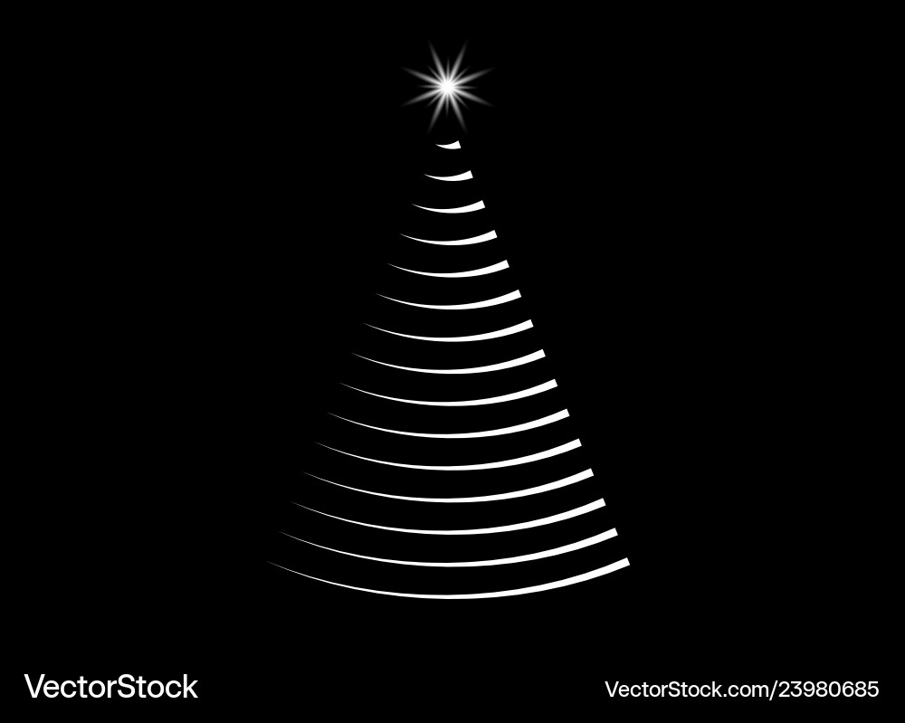 Christmas tree from lights with star design Vector Image
