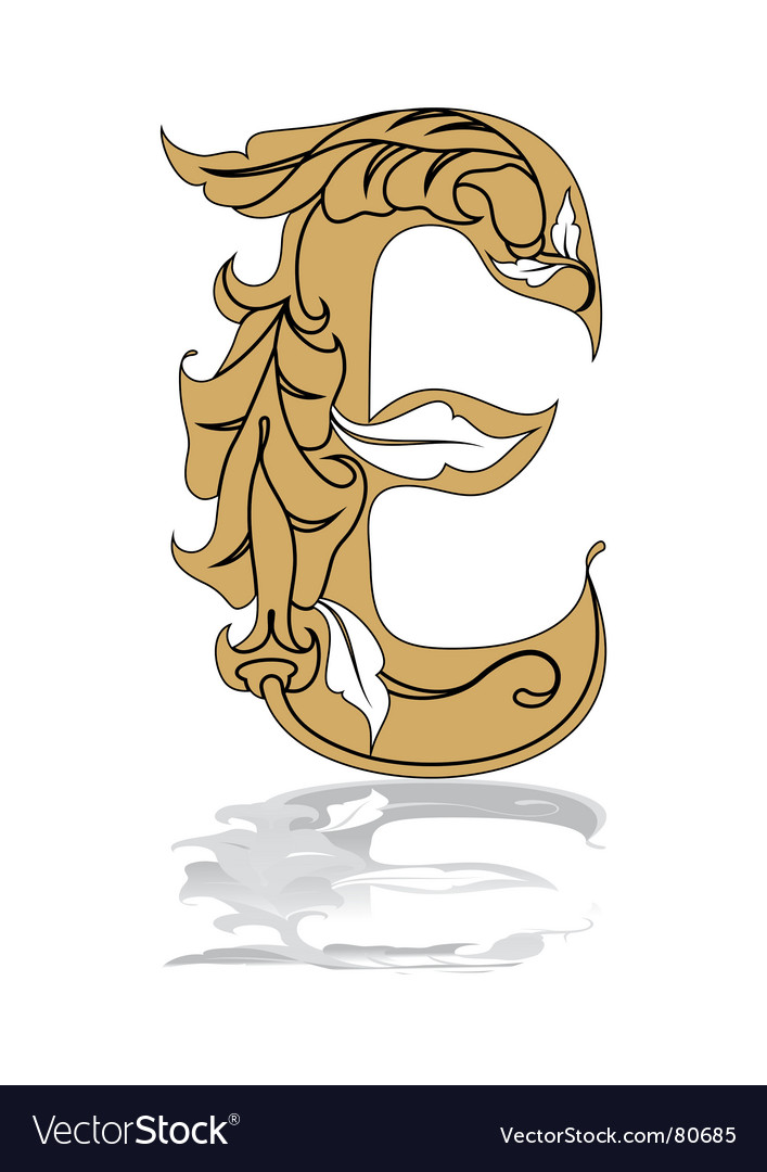 E Royalty Free Vector Image - VectorStock