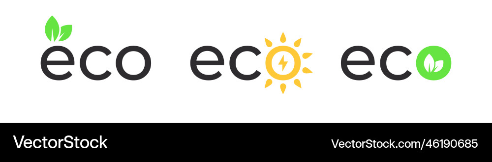 Green energy icons ecologically clean Royalty Free Vector