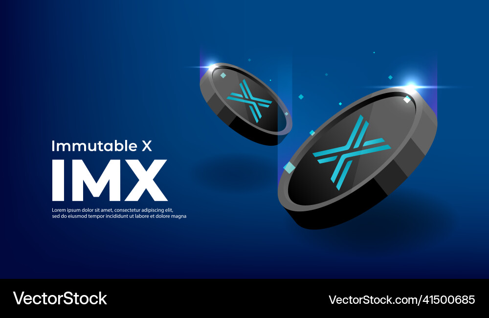 Imx crypto currency coin cryptocurrency concept Vector Image