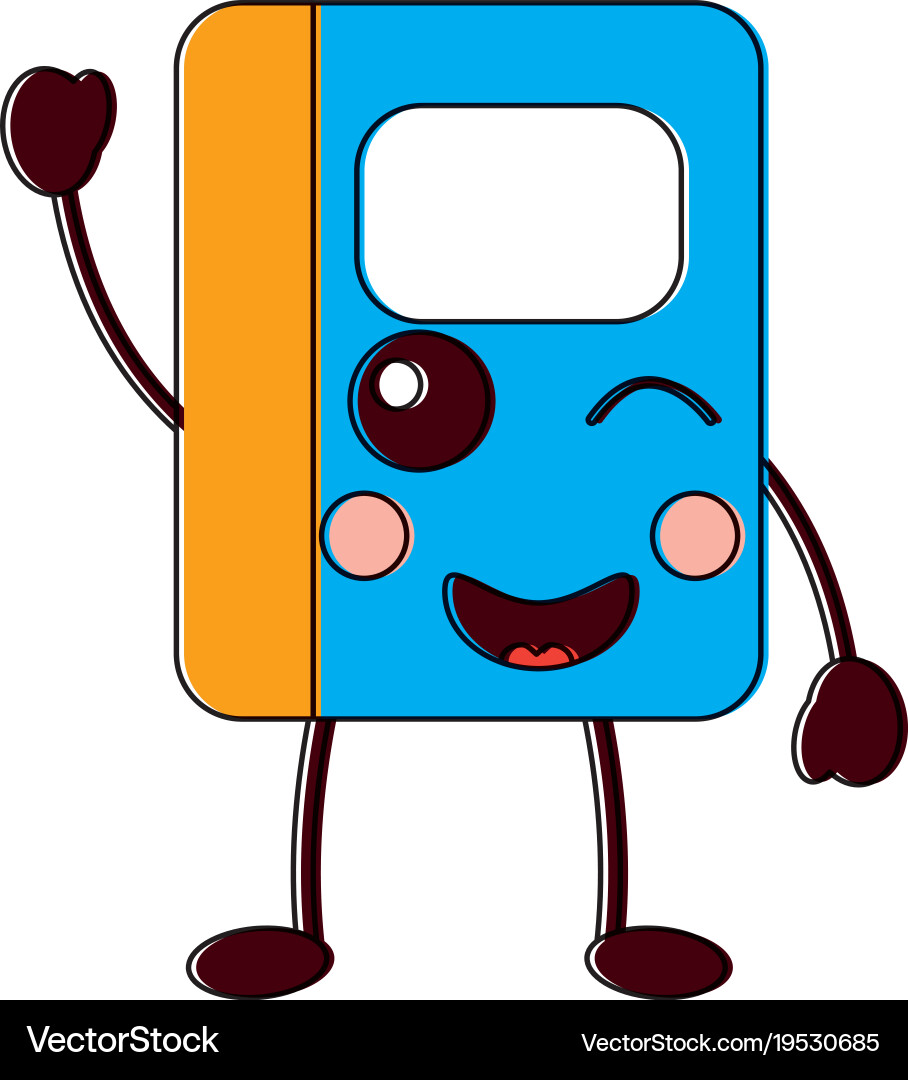Kawaii notebook school cartoon character Vector Image