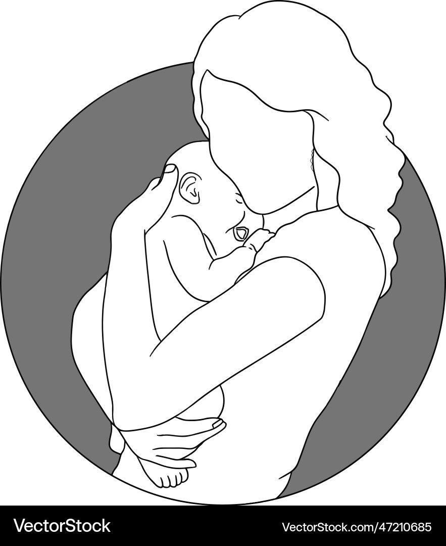 Mother and baby Royalty Free Vector Image - VectorStock