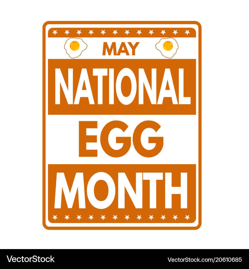 National egg month grunge rubber stamp Royalty Free Vector