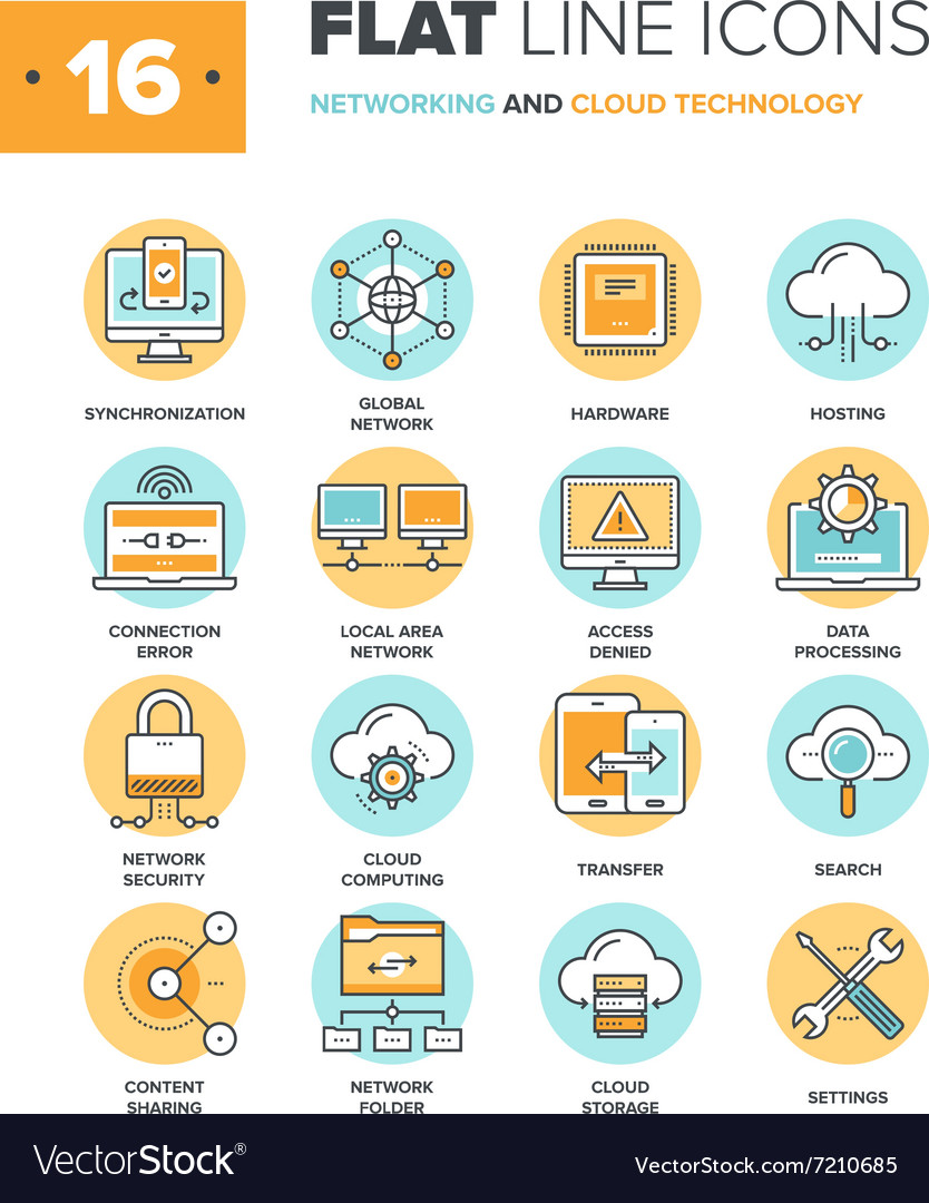 Networking and cloud technology Royalty Free Vector Image