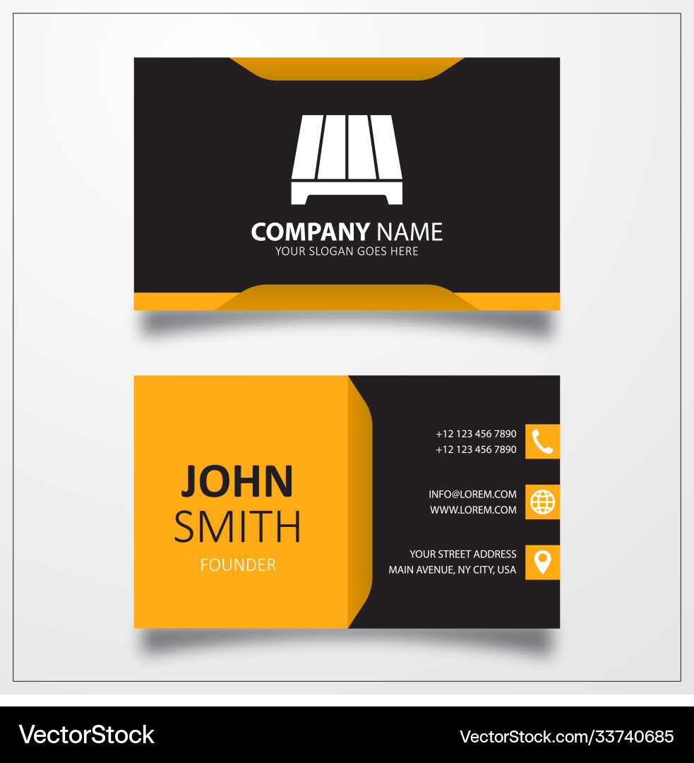Pallet icon business card template Royalty Free Vector Image