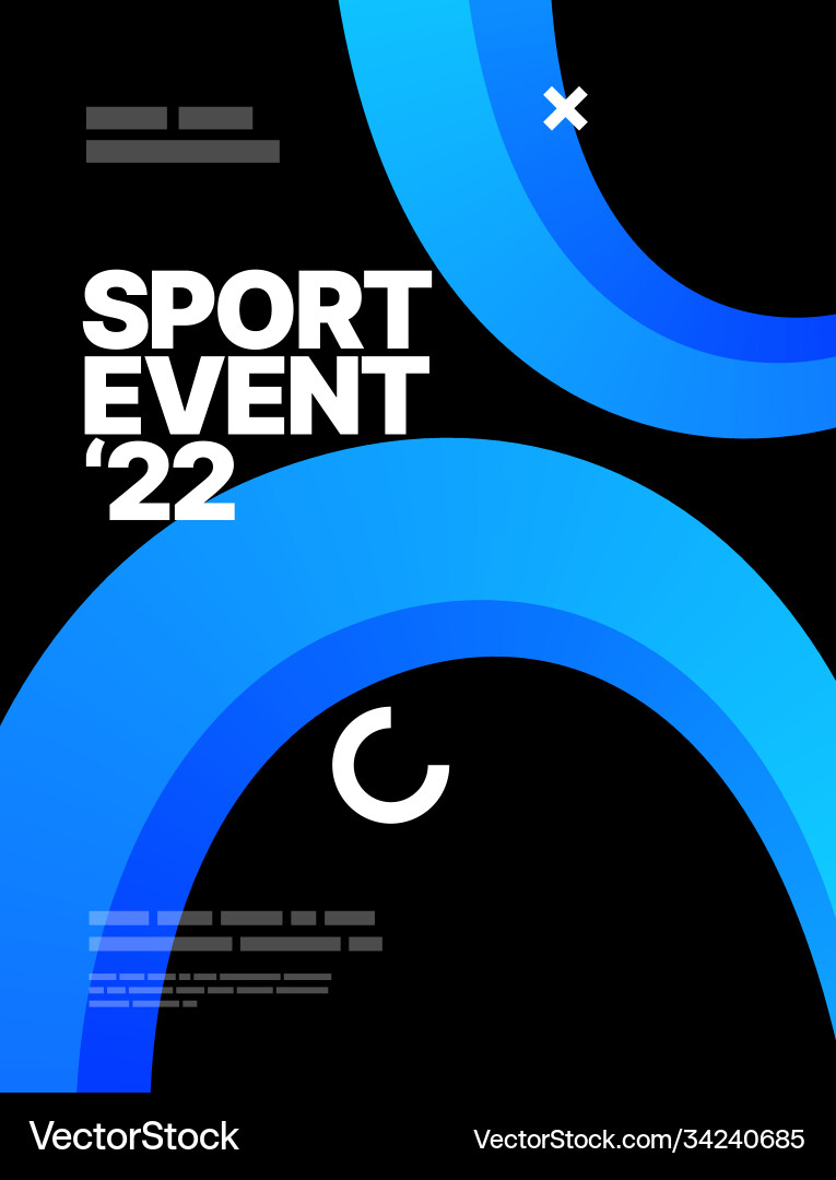 Poster template design for sport event Royalty Free Vector