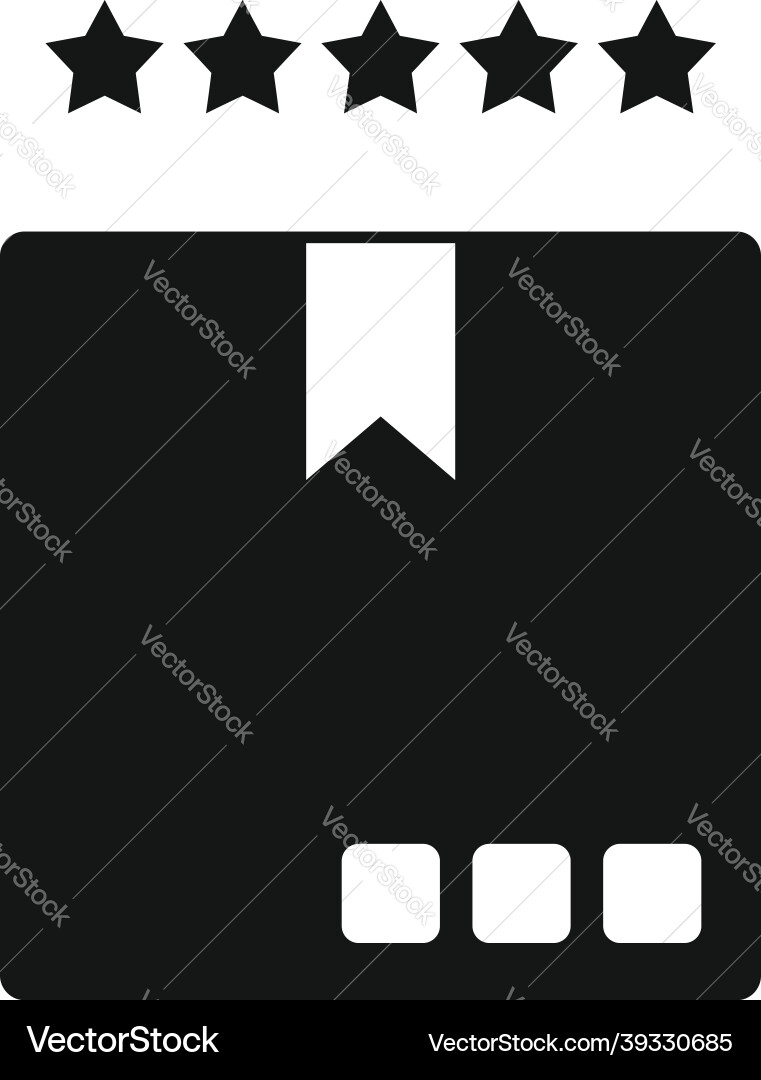 Product box review icon simple customer Royalty Free Vector