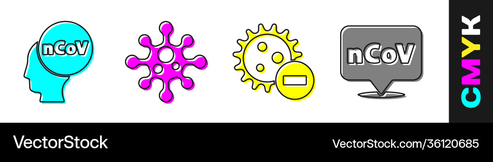 Set corona virus 2019-ncov virus negative virus Vector Image
