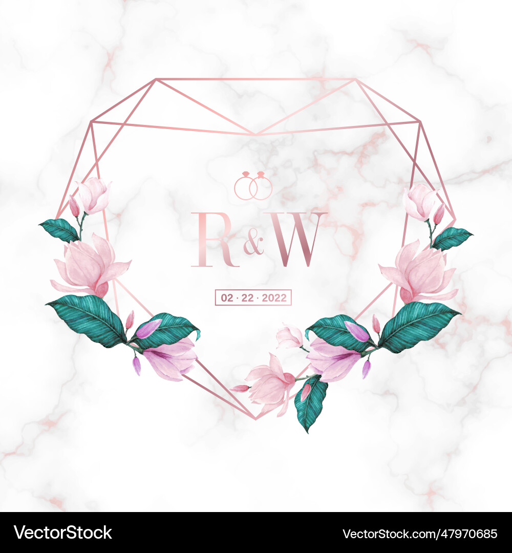 Wedding monogram logo design template watercolor Vector Image