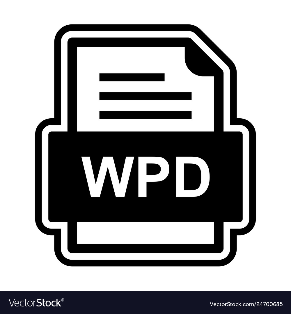 Wpd file document icon Royalty Free Vector Image