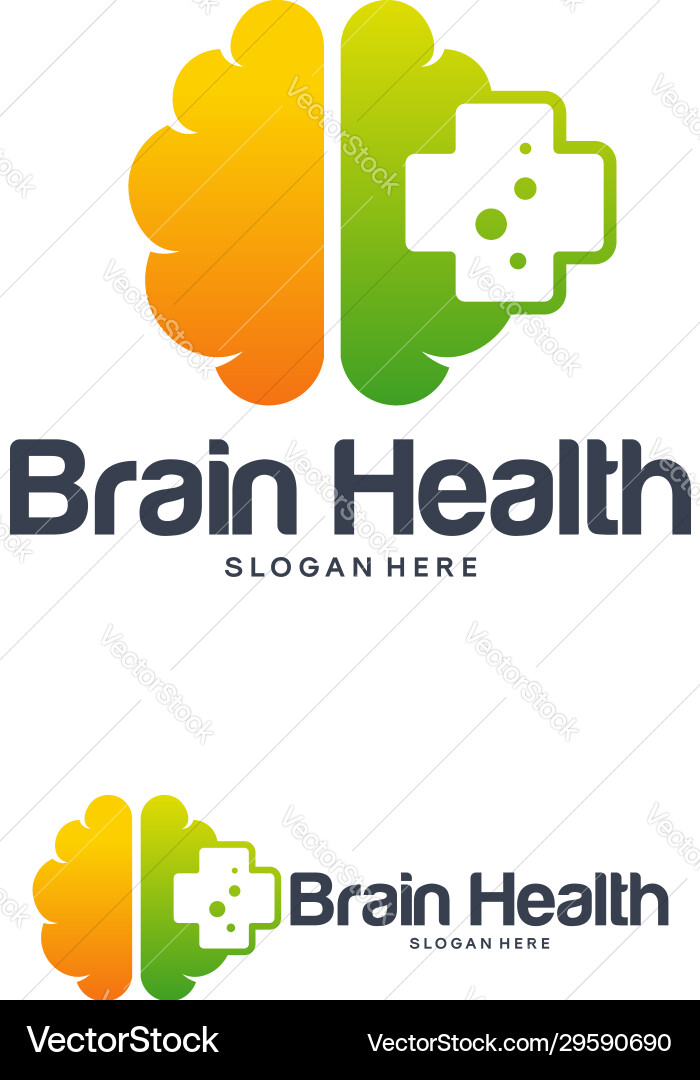 Brain health logo designs concept logo Royalty Free Vector
