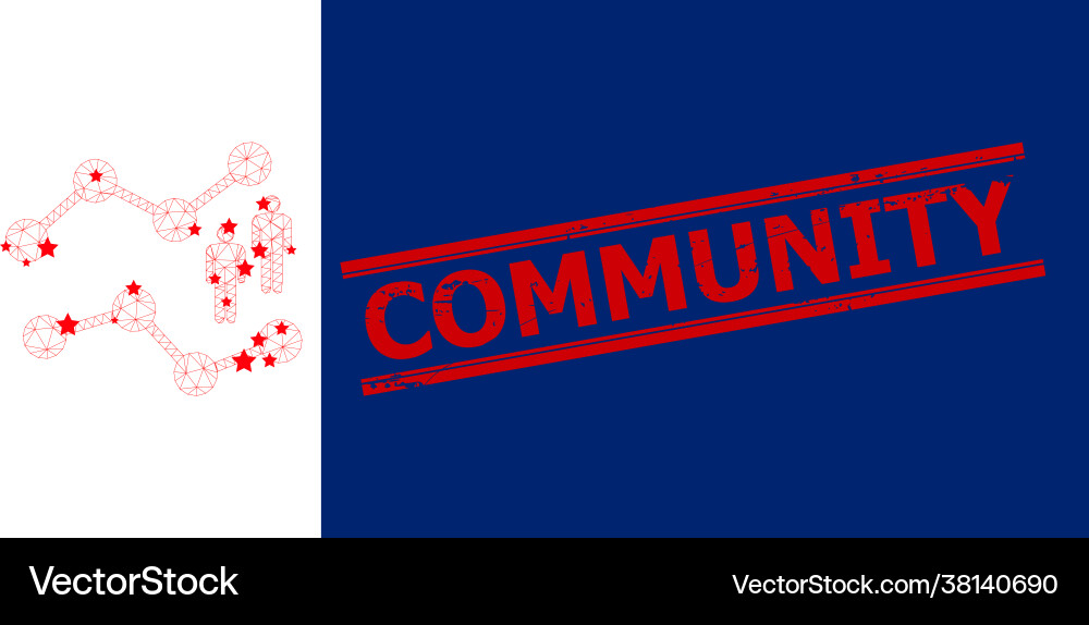 Community textured rubber imprint and audience Vector Image