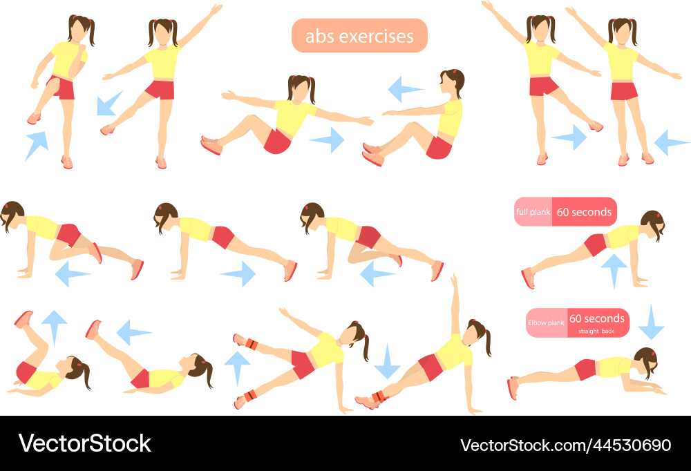 Exercises for kids set Royalty Free Vector Image