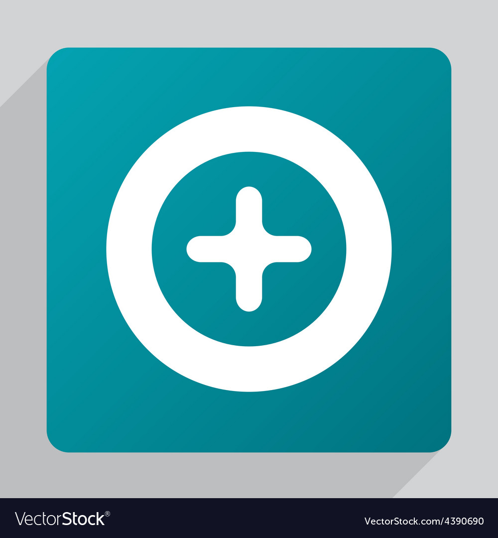 Flat plus icon Royalty Free Vector Image - VectorStock