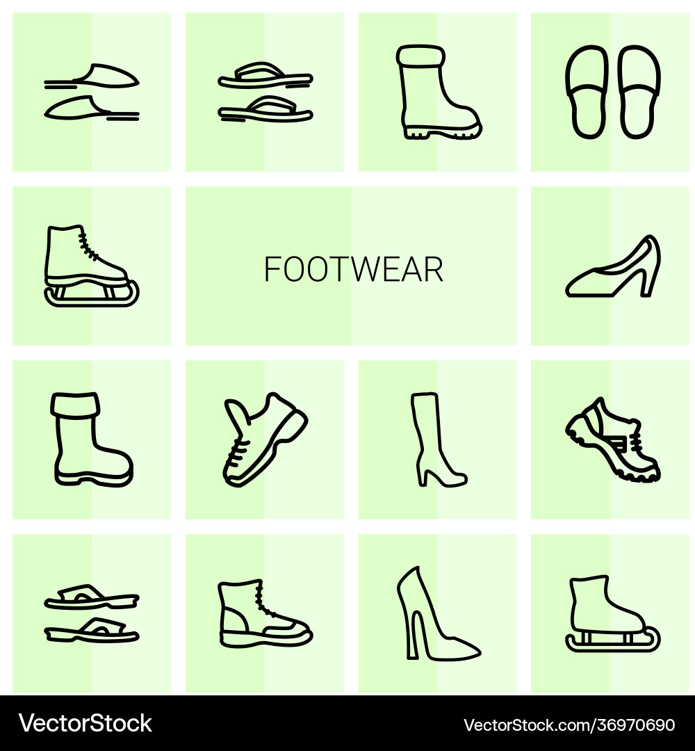 Footwear icons Royalty Free Vector Image - VectorStock