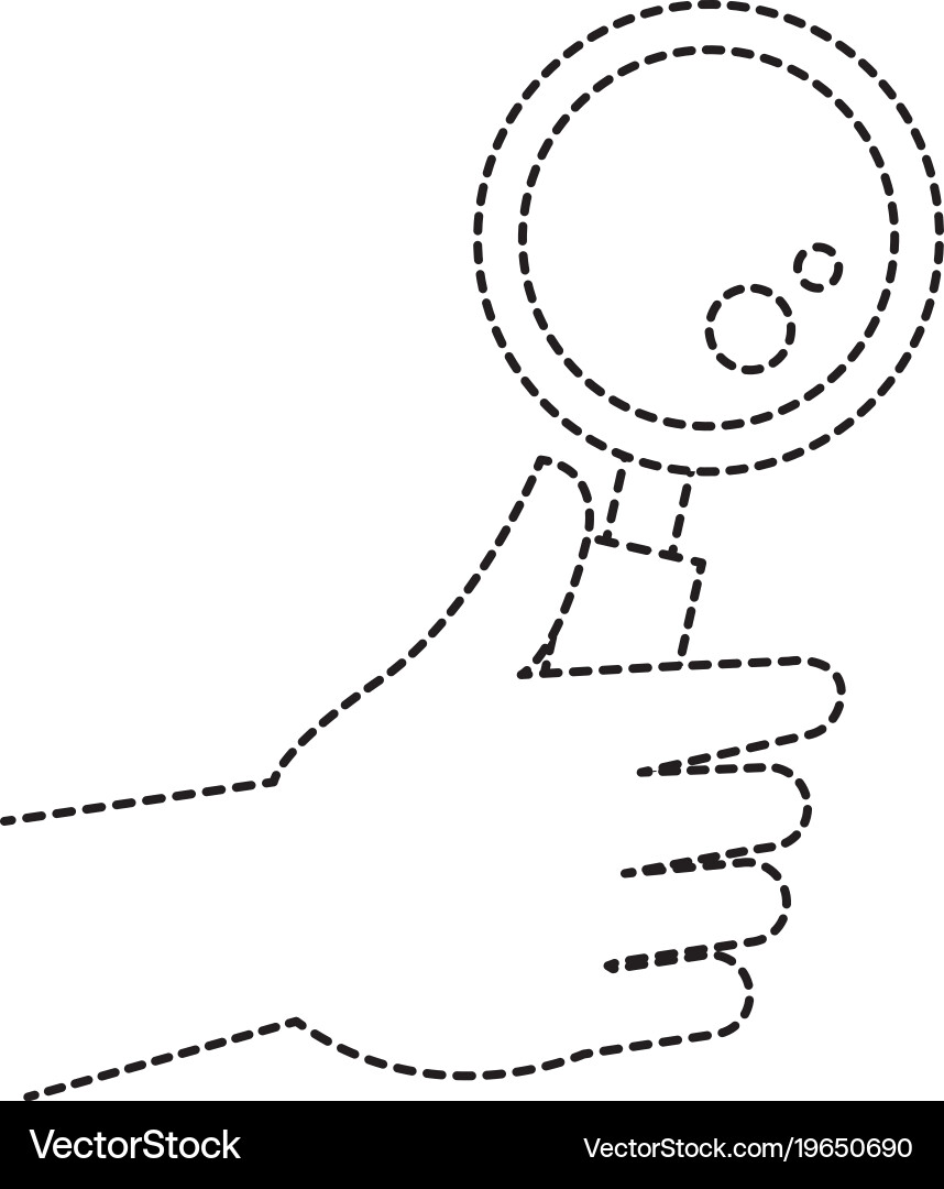 Hand with magnifying glass isolated icon Vector Image