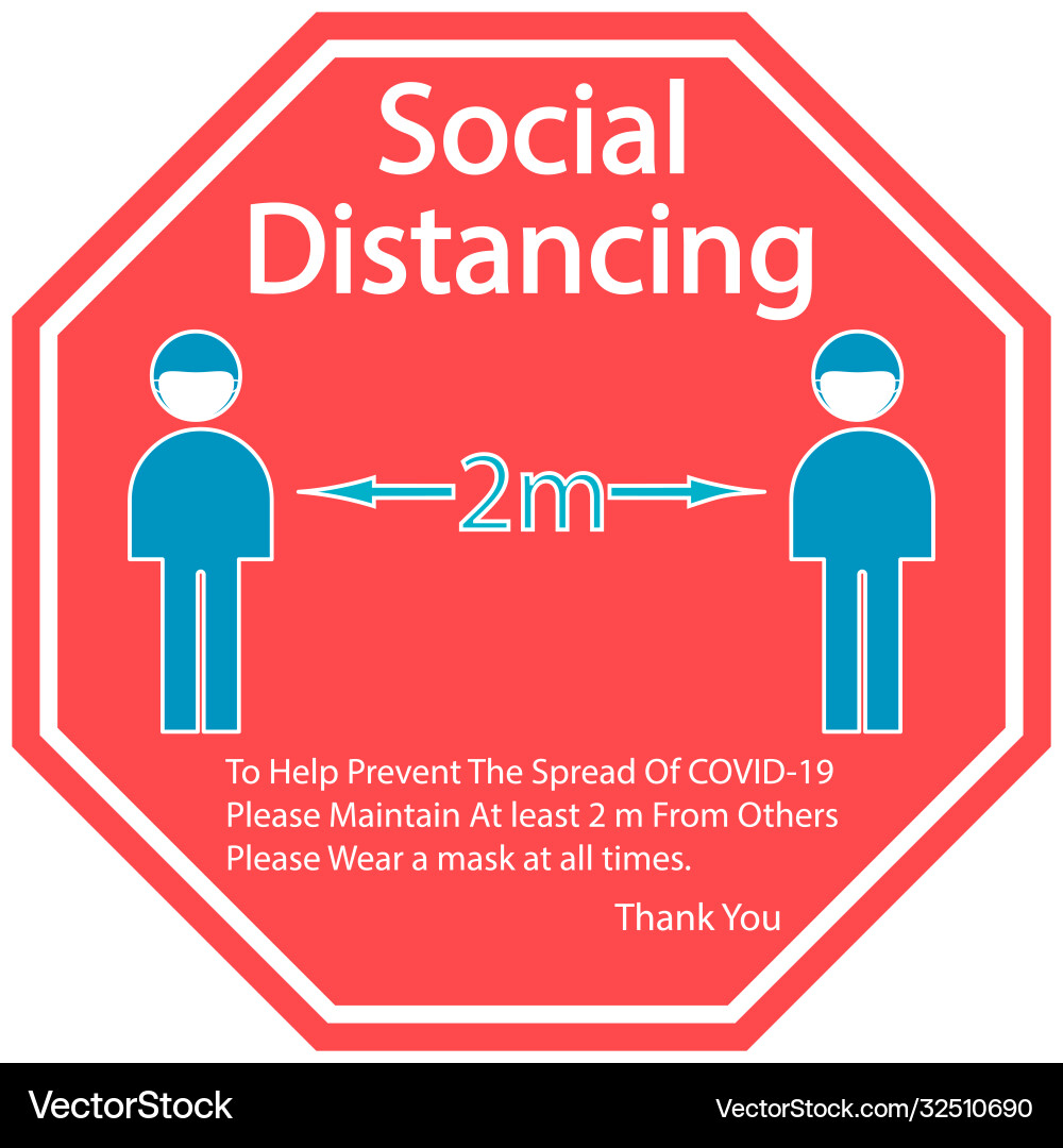 Icon people concept social distancing stay 2m Vector Image