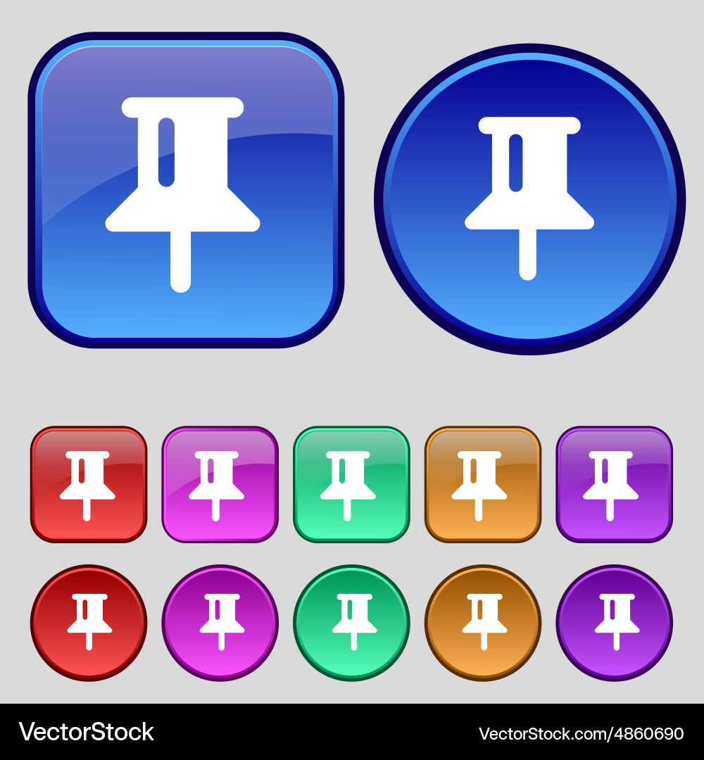 Map pointer gps location icon sign a set of twelve