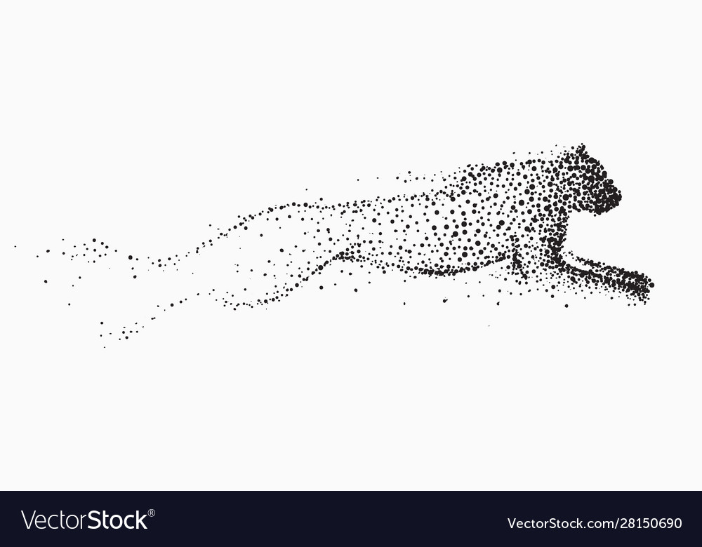 Movement leopard made points Royalty Free Vector Image