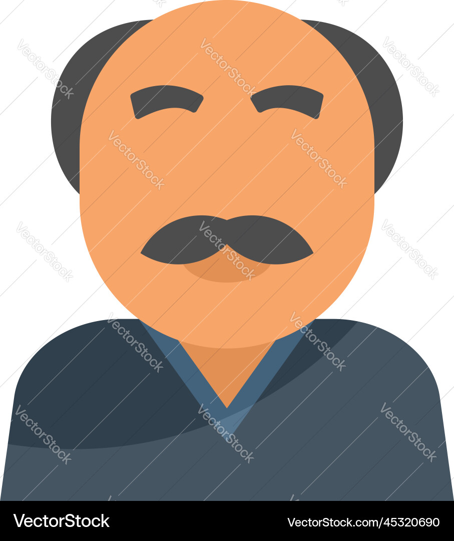 Old father icon flat adult generation Royalty Free Vector