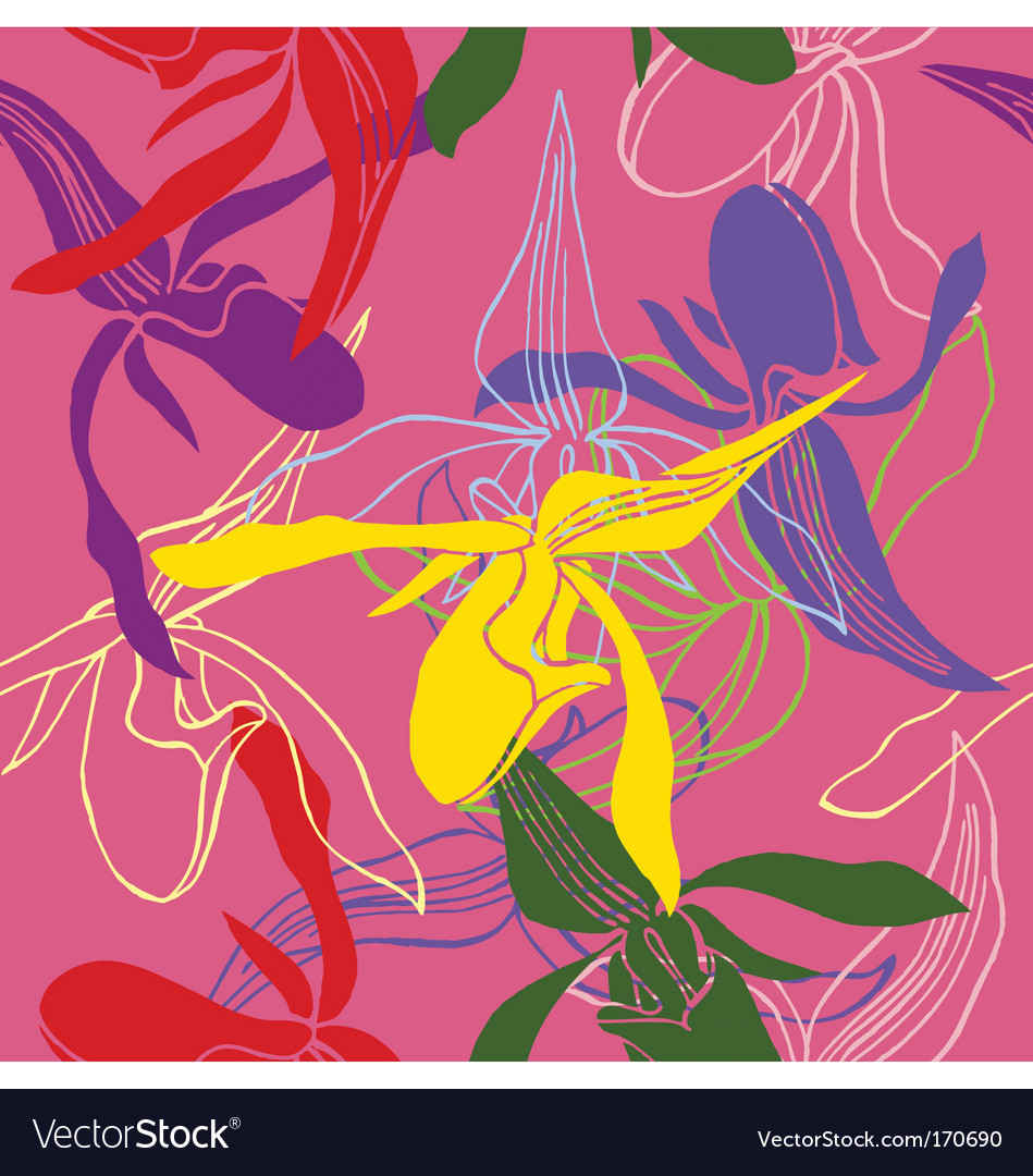Orchid pattern Royalty Free Vector Image - VectorStock