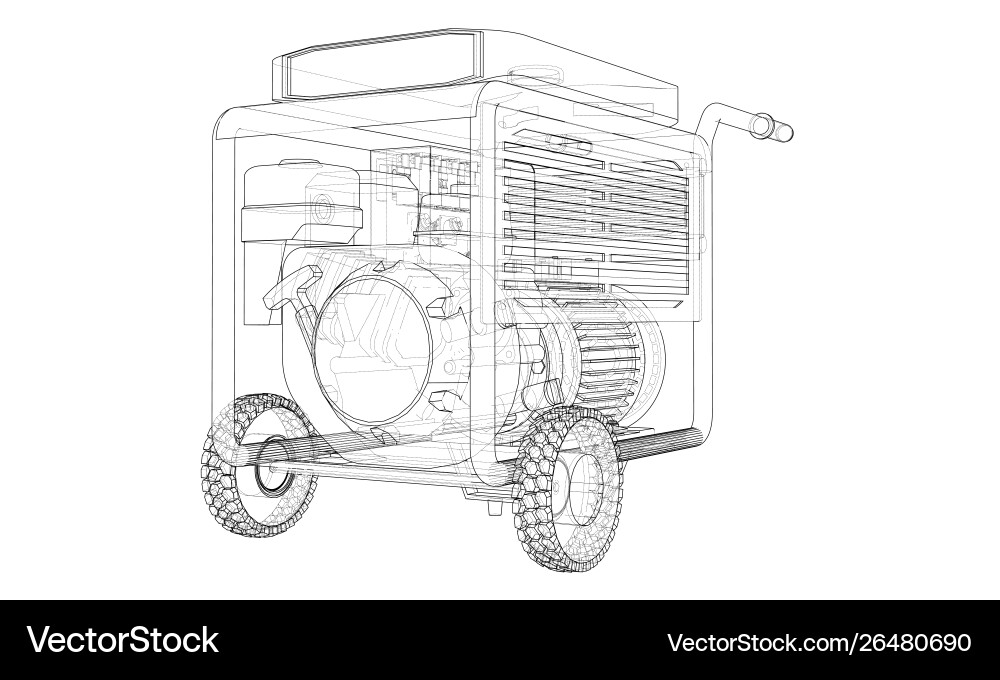 Outline portable gasoline generator Royalty Free Vector