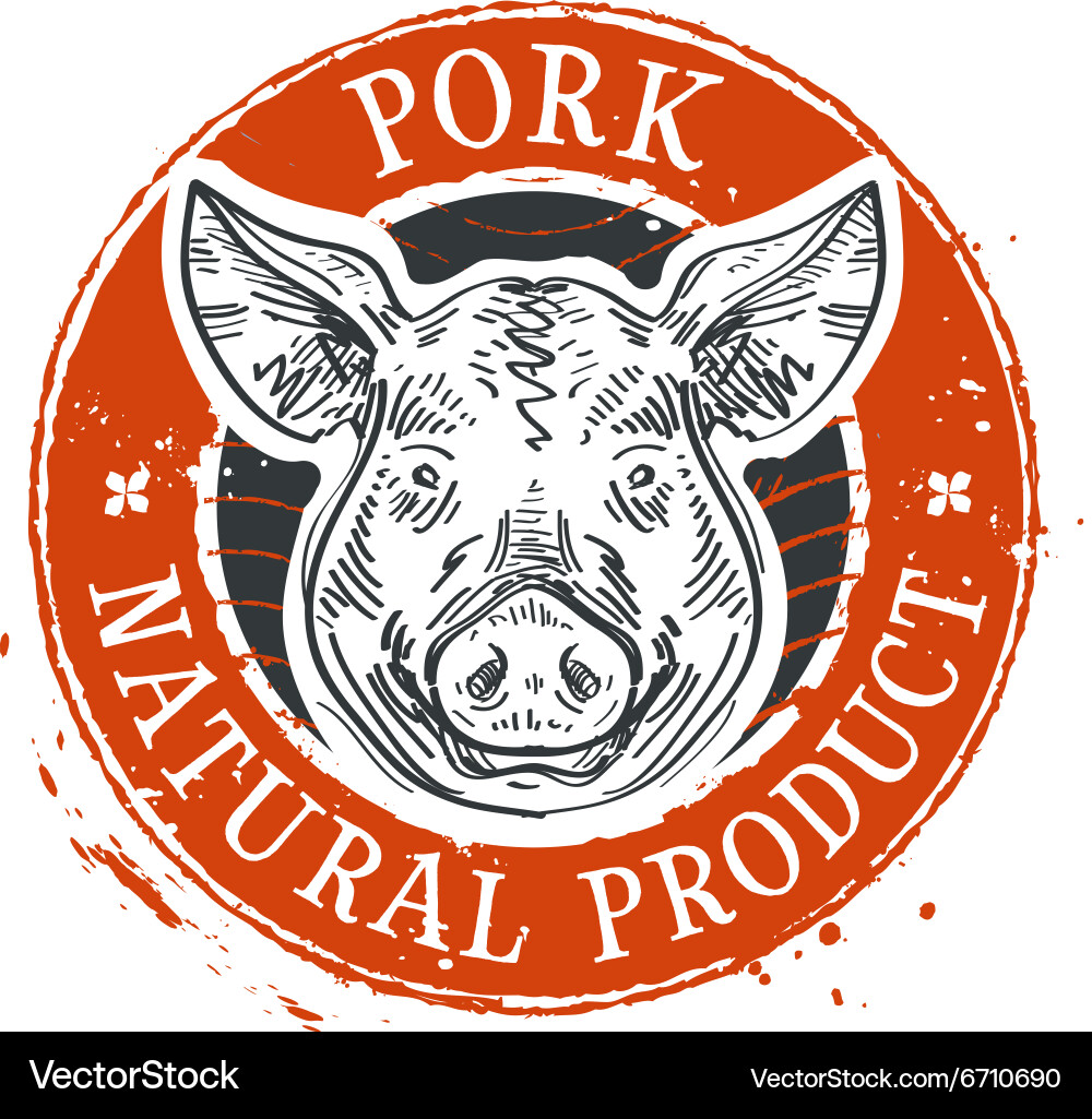 Pig swine logo design template pork Royalty Free Vector