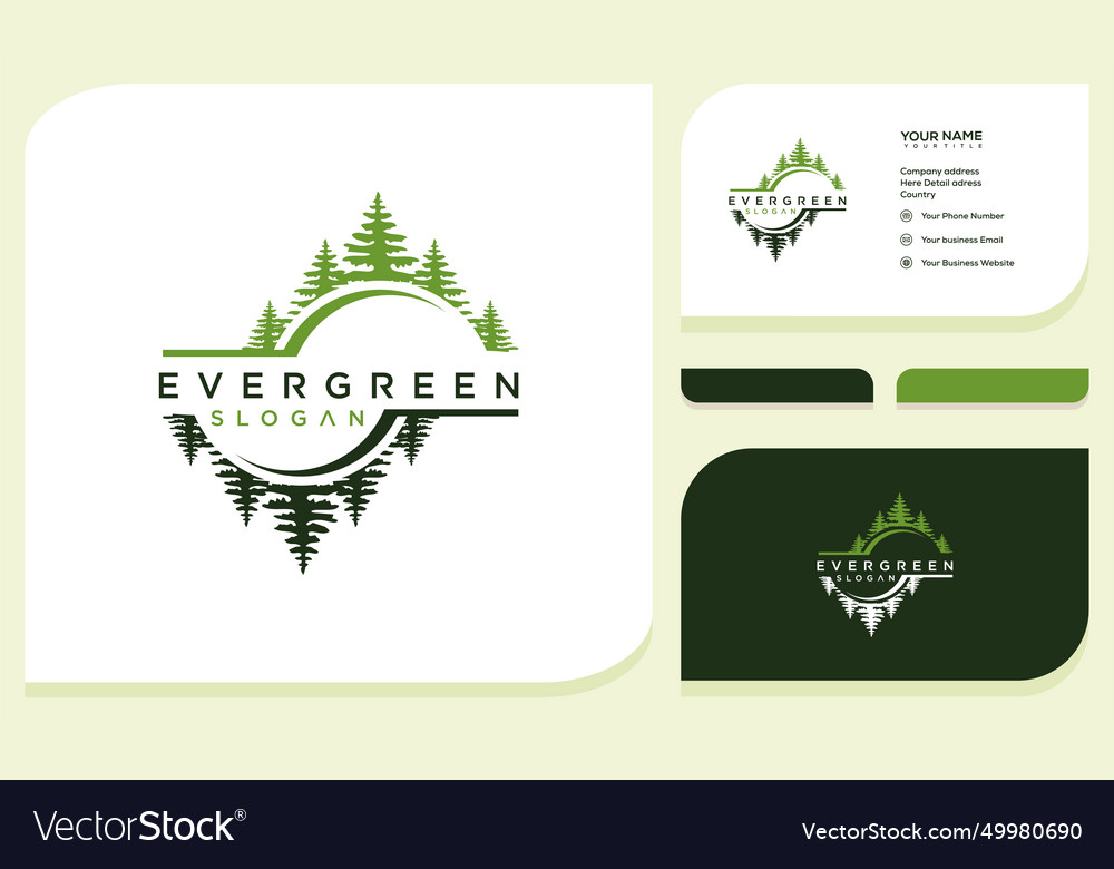 Pine tree logo template Royalty Free Vector Image