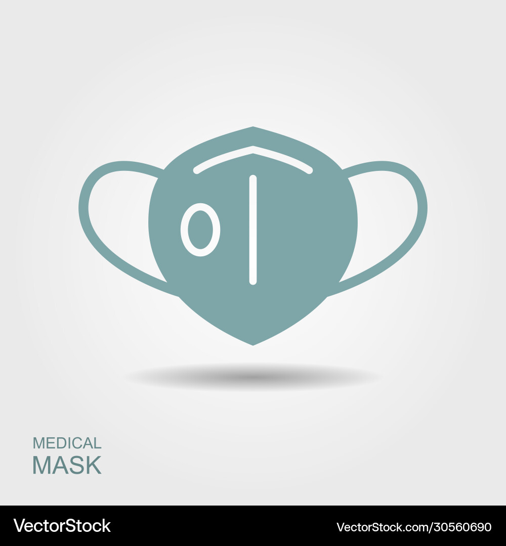Protection face mask with flap flat icon with Vector Image