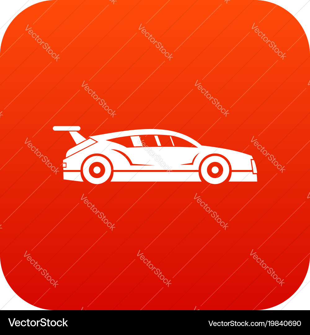 Rally racing car icon digital red Royalty Free Vector Image