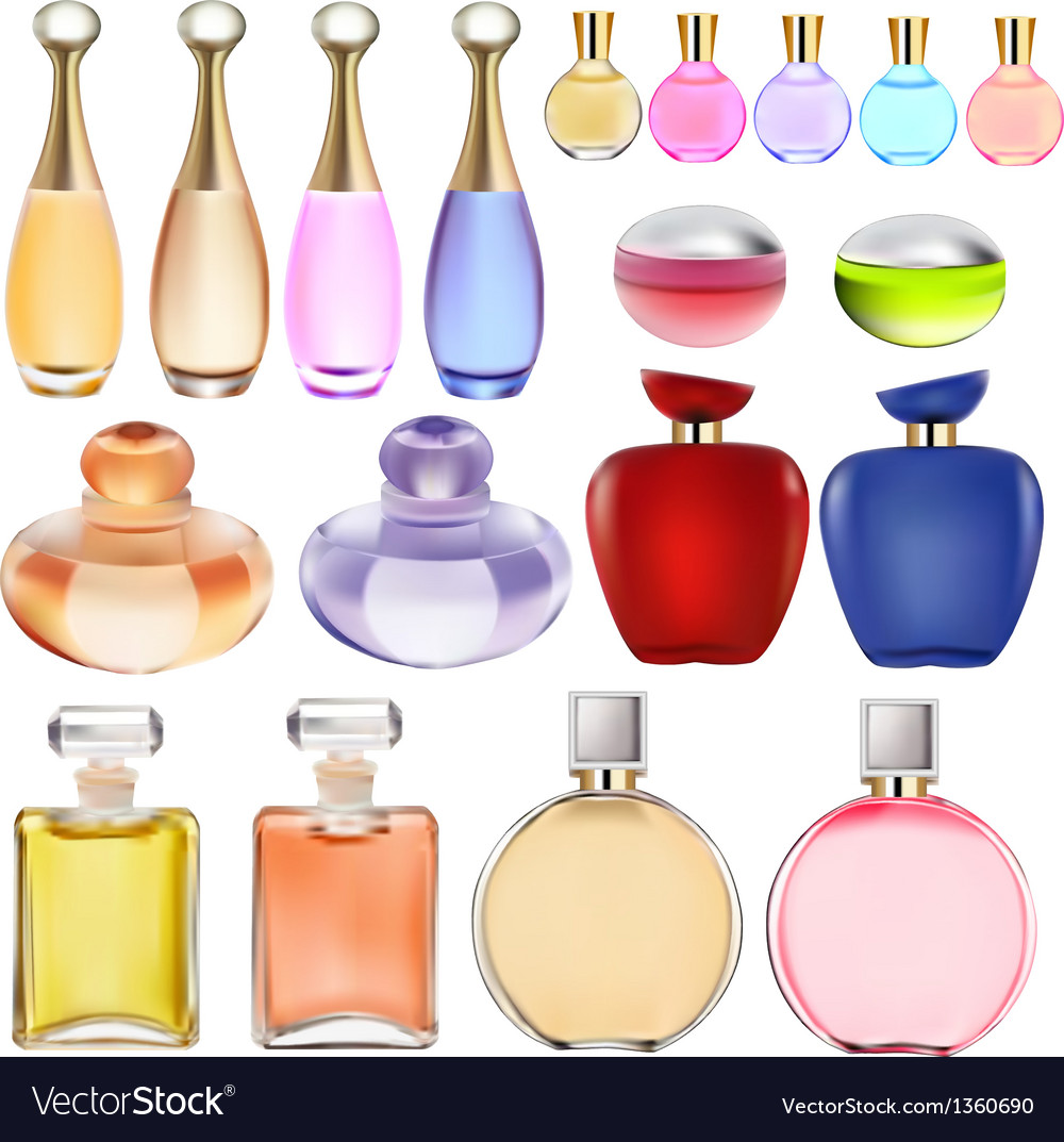 Set of perfume bottles Royalty Free Vector Image