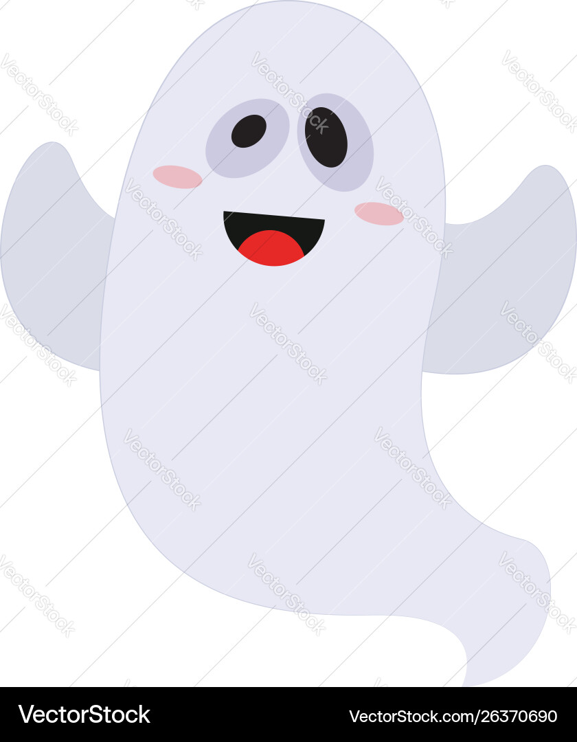 Smiling ghost on white background Royalty Free Vector Image