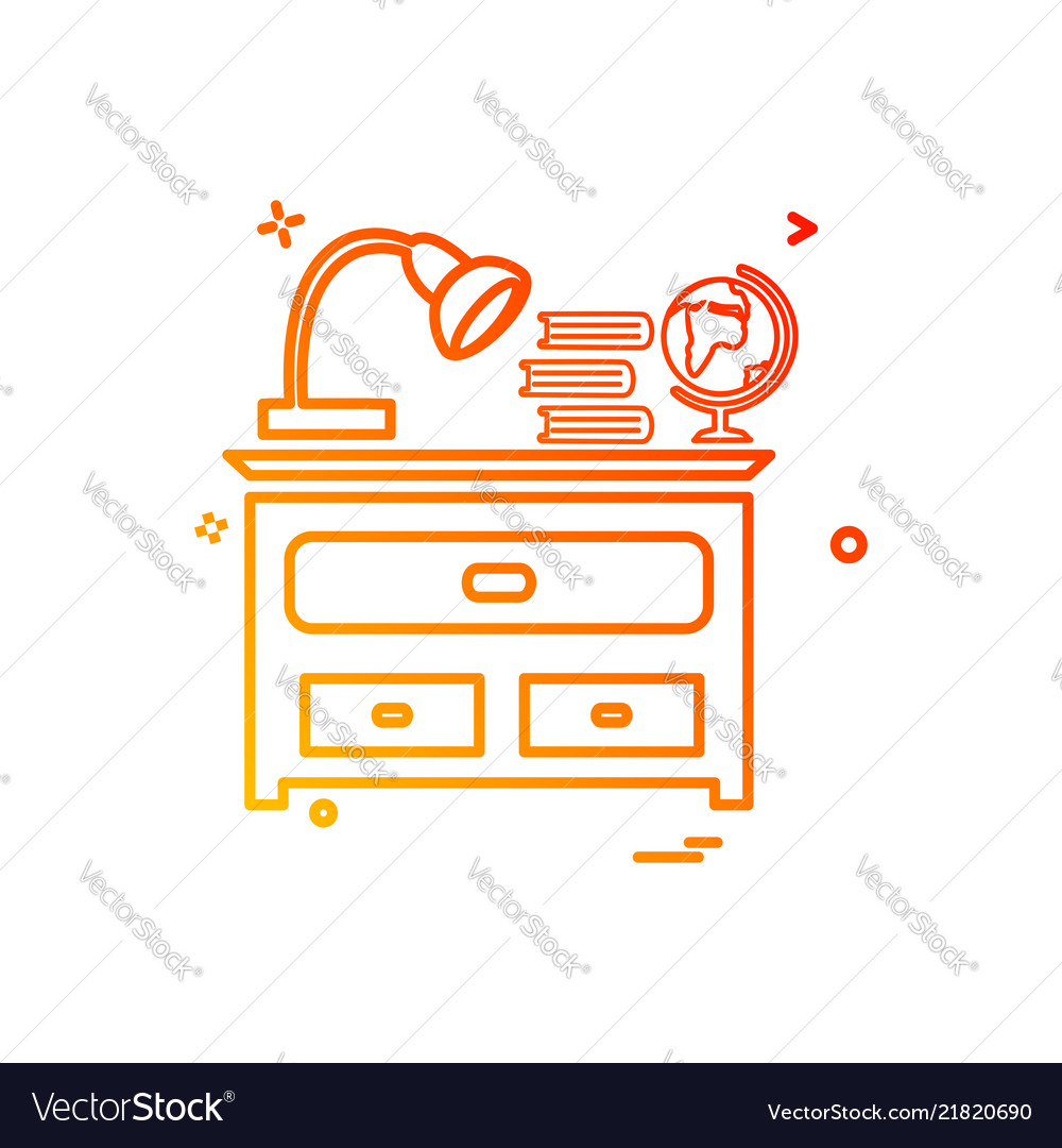 Study table icon design Royalty Free Vector Image
