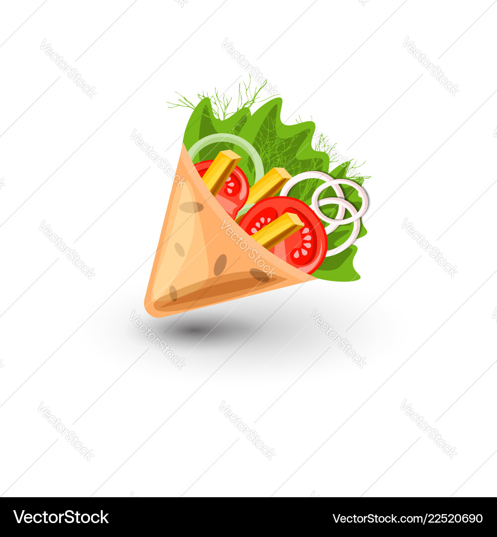 Tortilla wrap cartoon mexican Royalty Free Vector Image