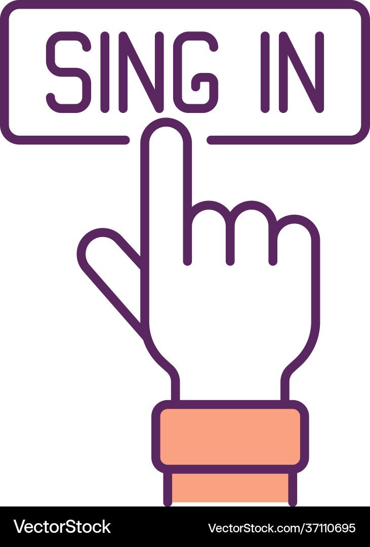 Account registration and authentication rgb color Vector Image