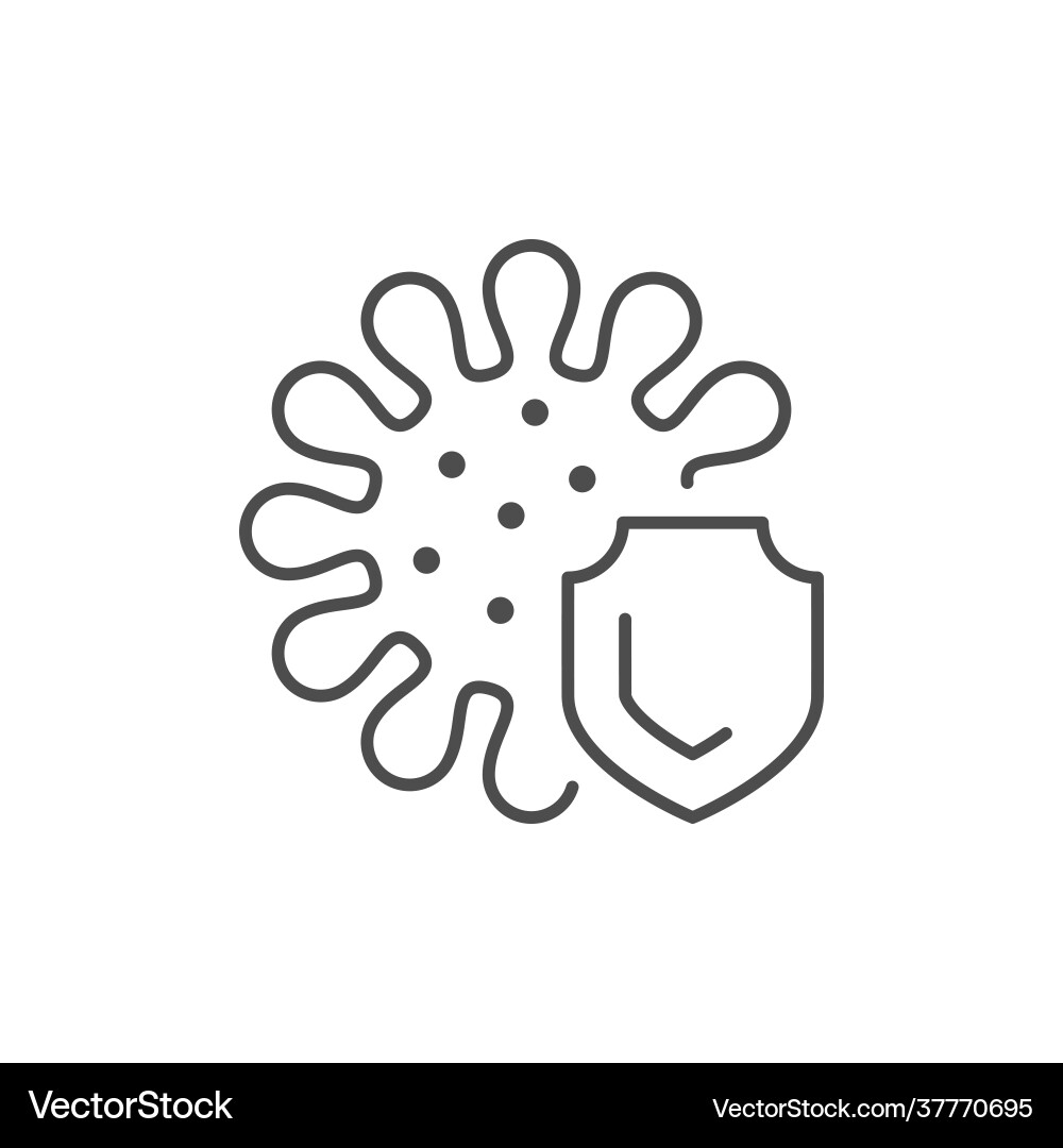 Antibacterial protection line outline icon Vector Image