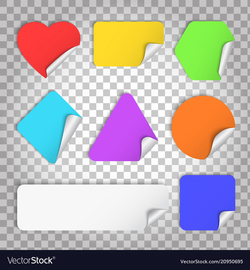 Color Paper Sticker With Curl And Shadow Vector Image