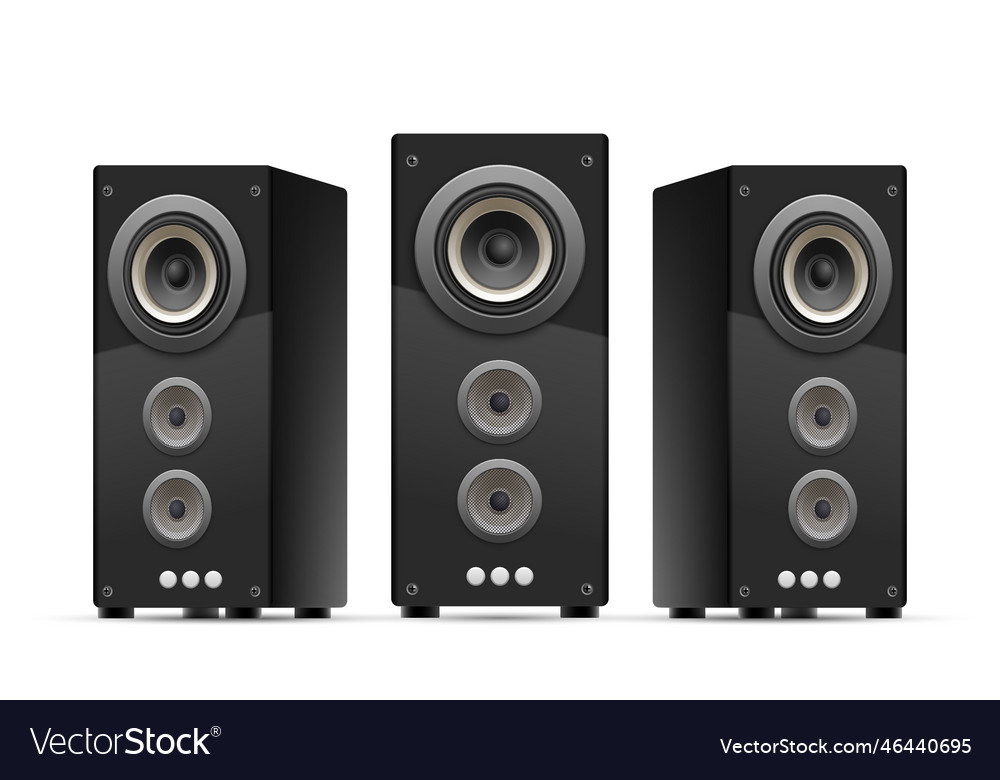 Isometric isolated sound speakers concept Vector Image