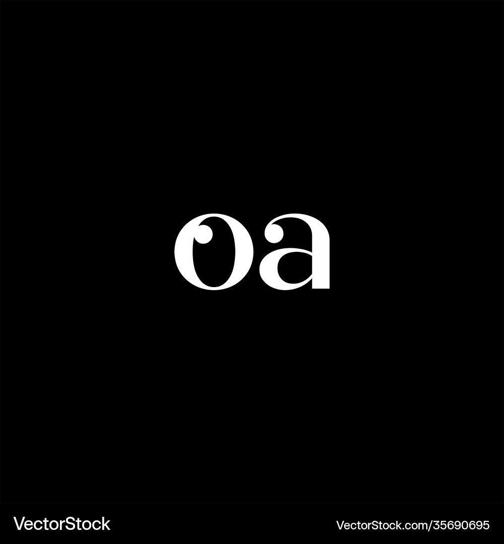 O a letter logo creative design on black color Vector Image