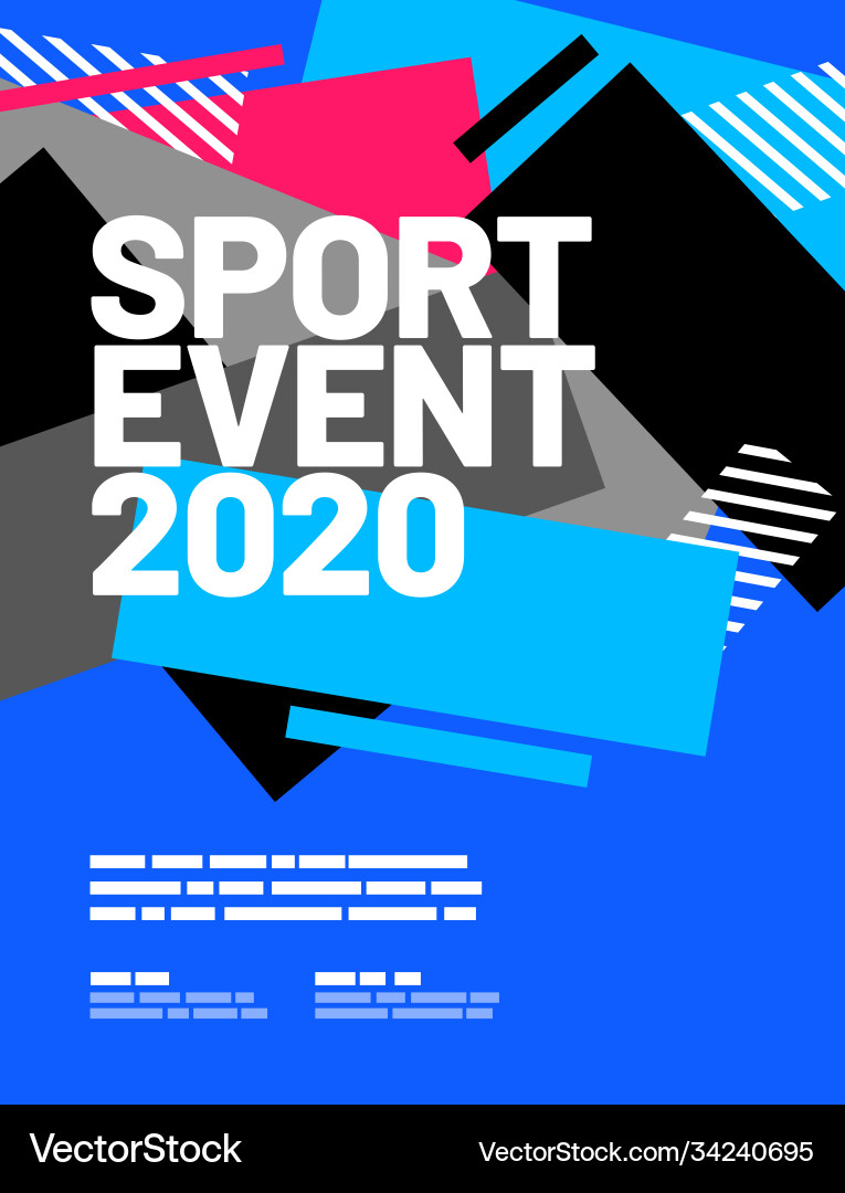 Poster template design for sport event Royalty Free Vector