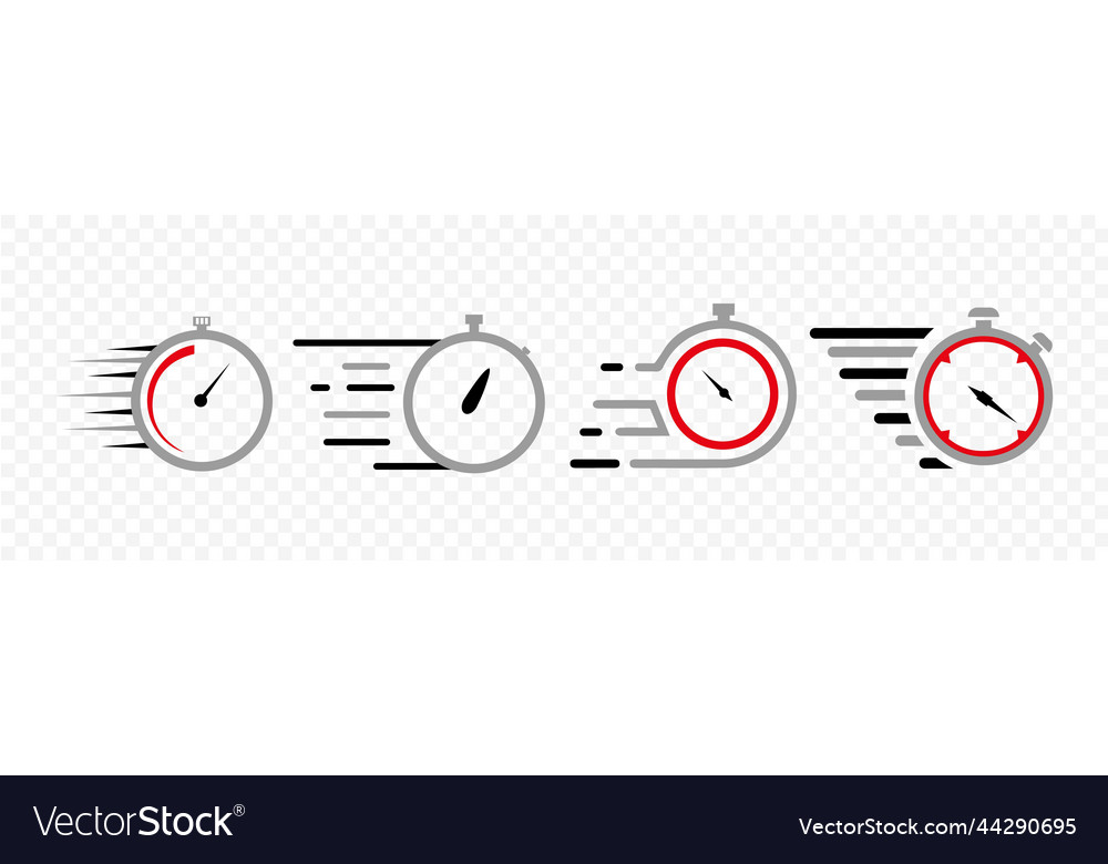 Timer icons set quick time or deadline icon Vector Image