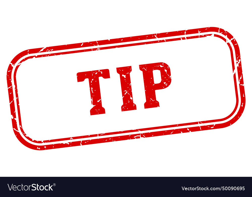 Tip stamp tip rectangular stamp on white Vector Image