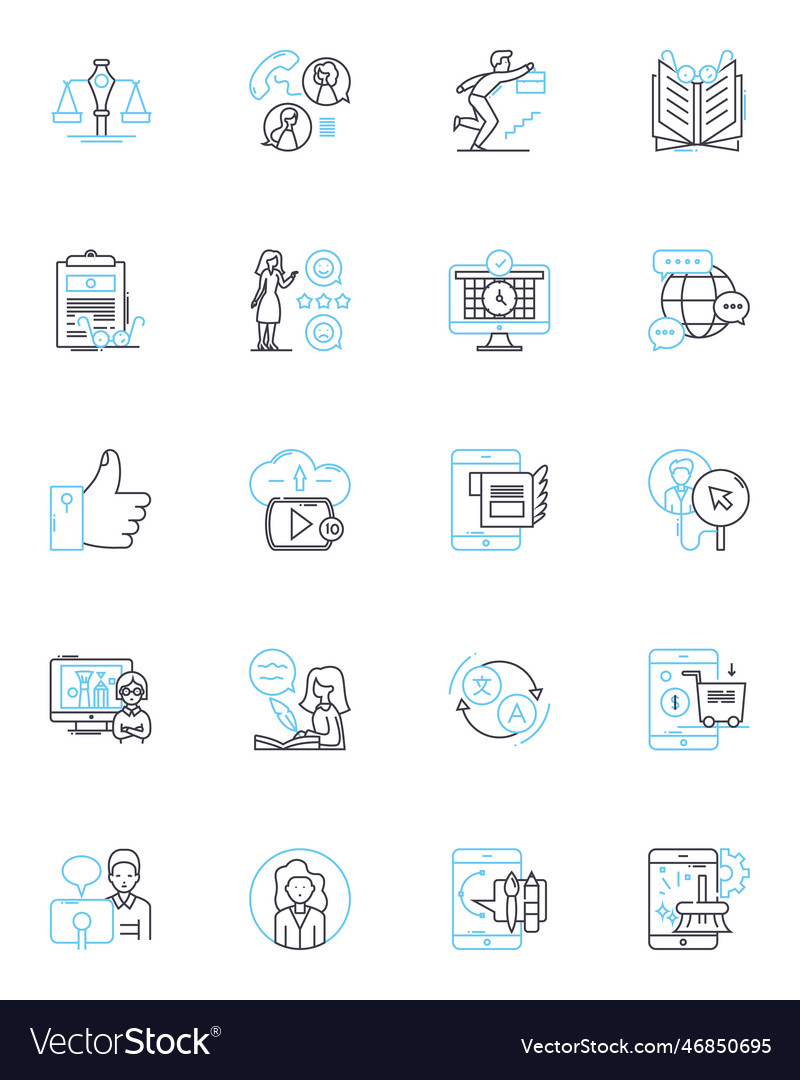 Writer linear icons set wordsmith penman scribe Vector Image Writer linear icons set wordsmith penman scribe Vector Image