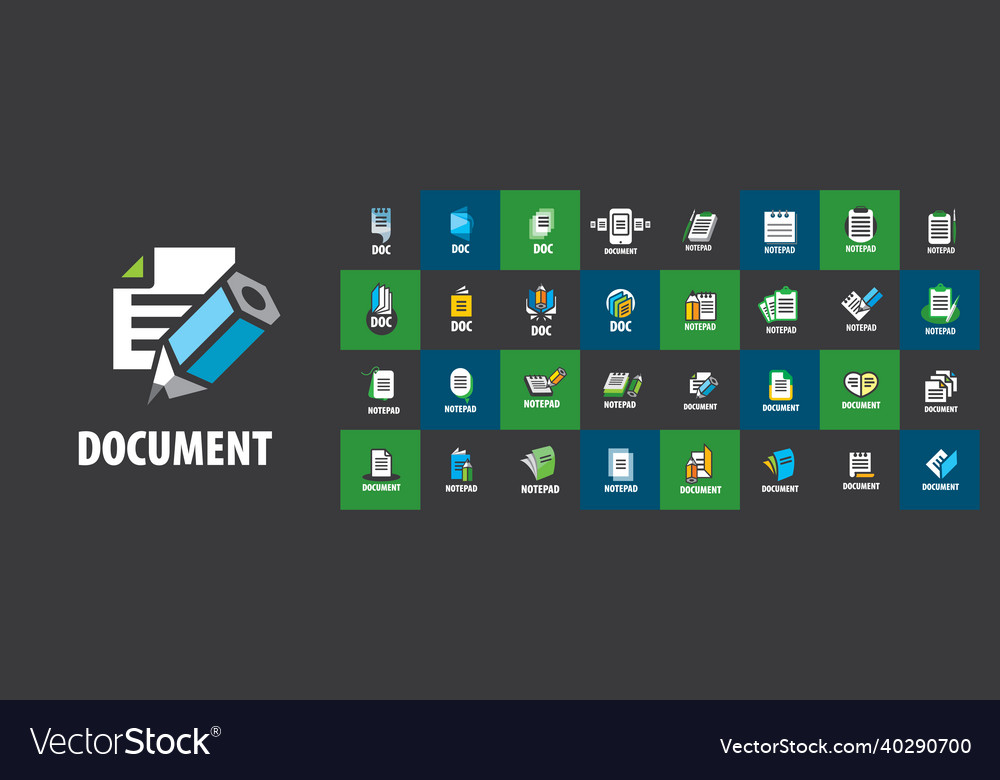 A set of icons with the image of notepad Vector Image