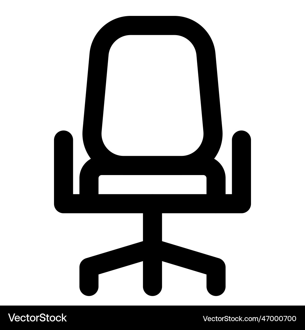 Broad back office chair for comfort Royalty Free Vector