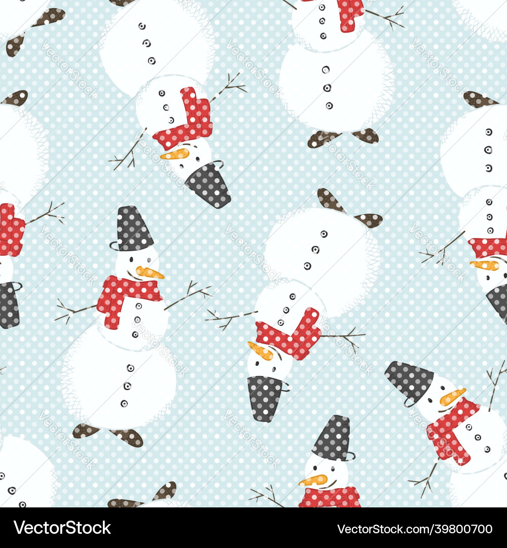 Cute christmas pattern with snowmen Royalty Free Vector