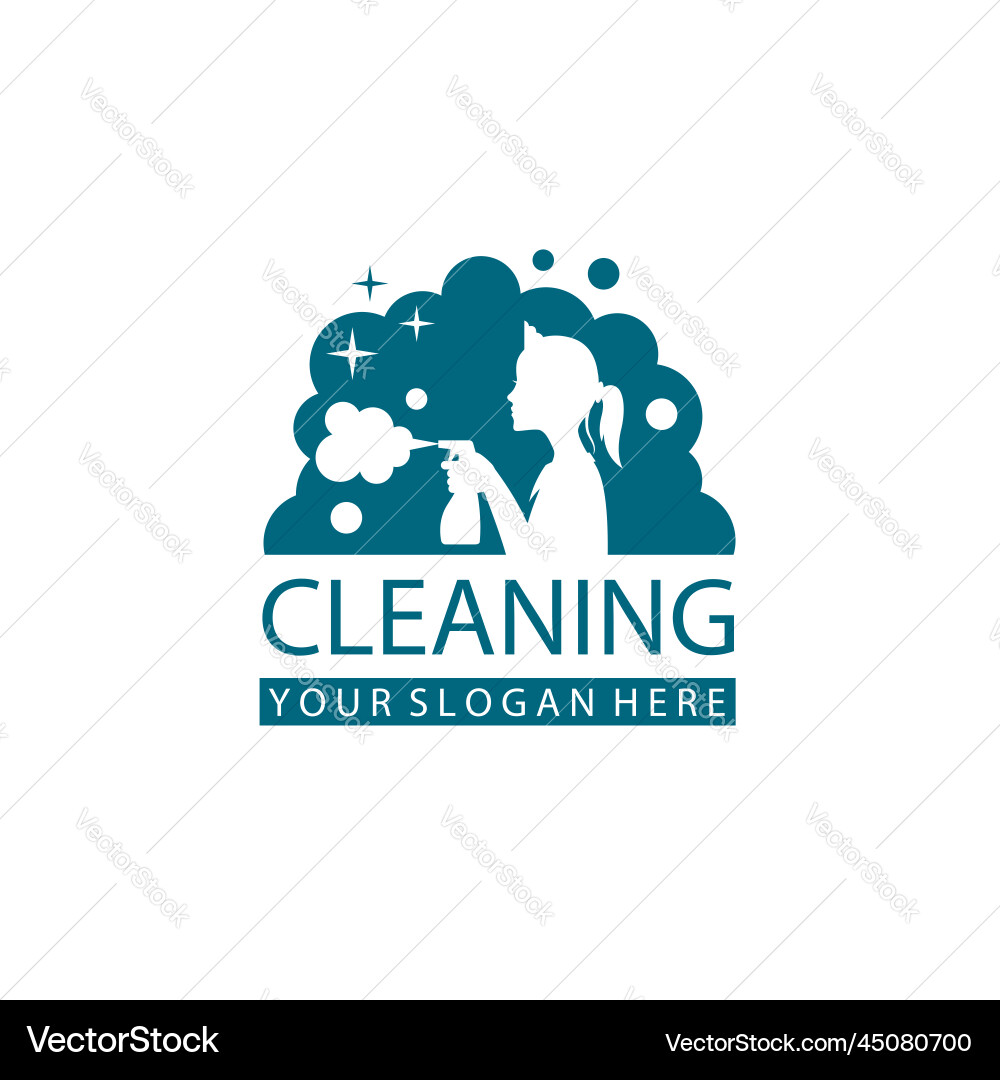 House maid lady emblem Royalty Free Vector Image