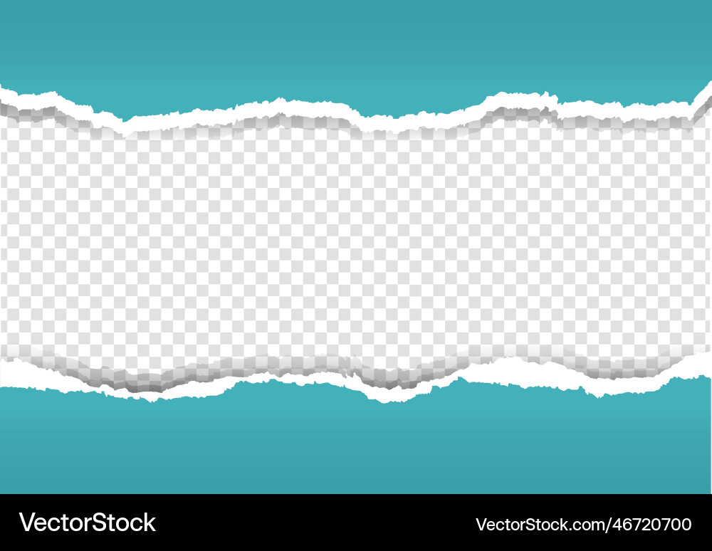 Mint ripped paper and transparent background Vector Image