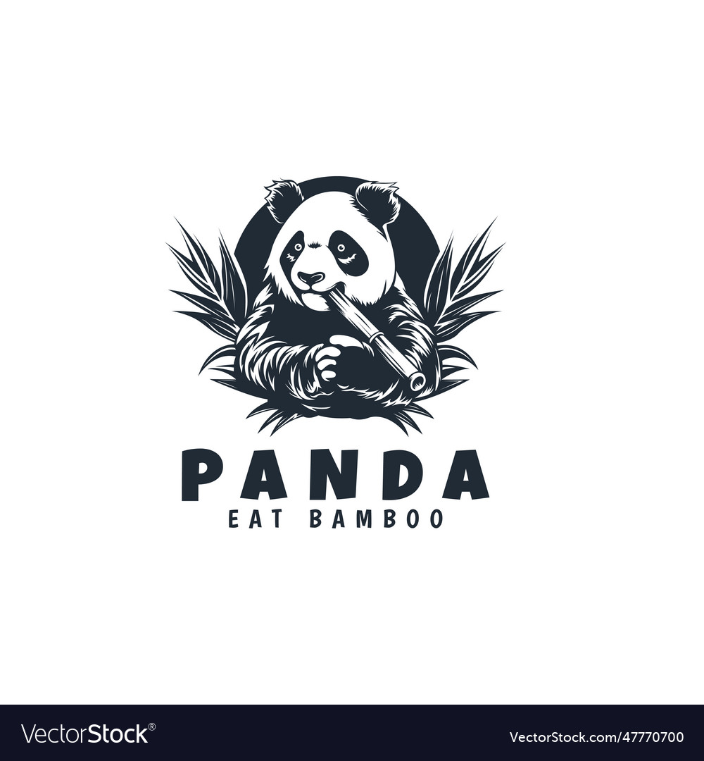 Monochrome panda icon logo design template Vector Image