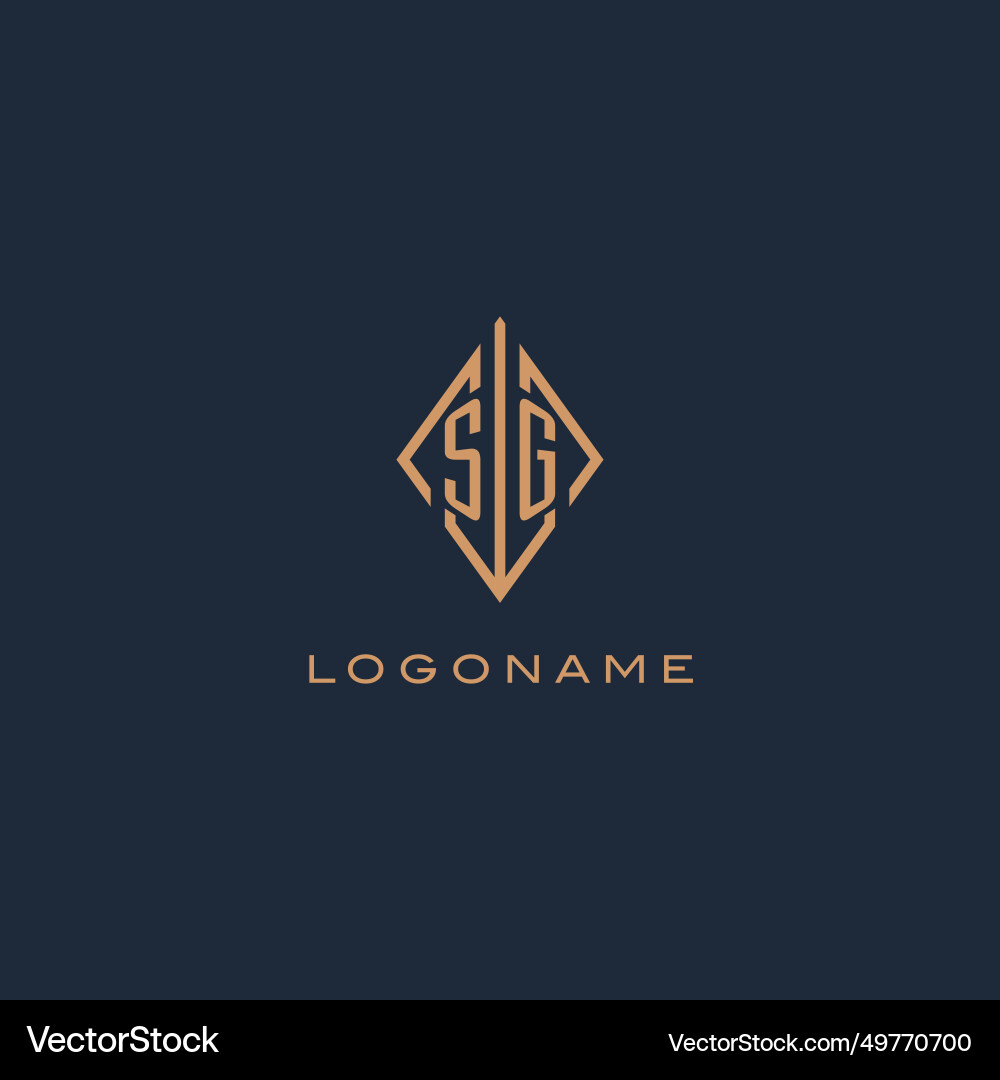 Monogram sg logo with diamond rhombus style Vector Image